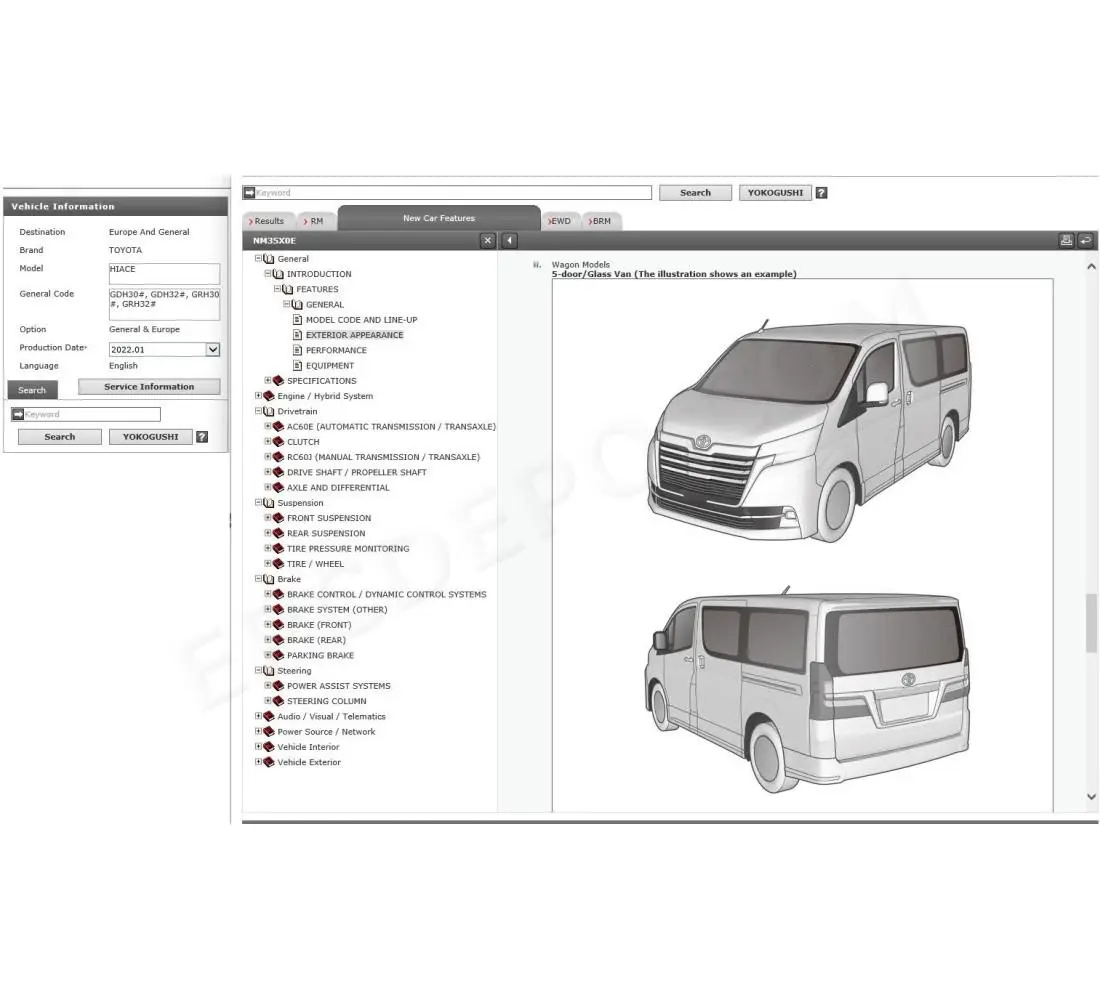 TOYOTA HIACE 2019 - 2024 SERVICE & REPAIR MANUAL